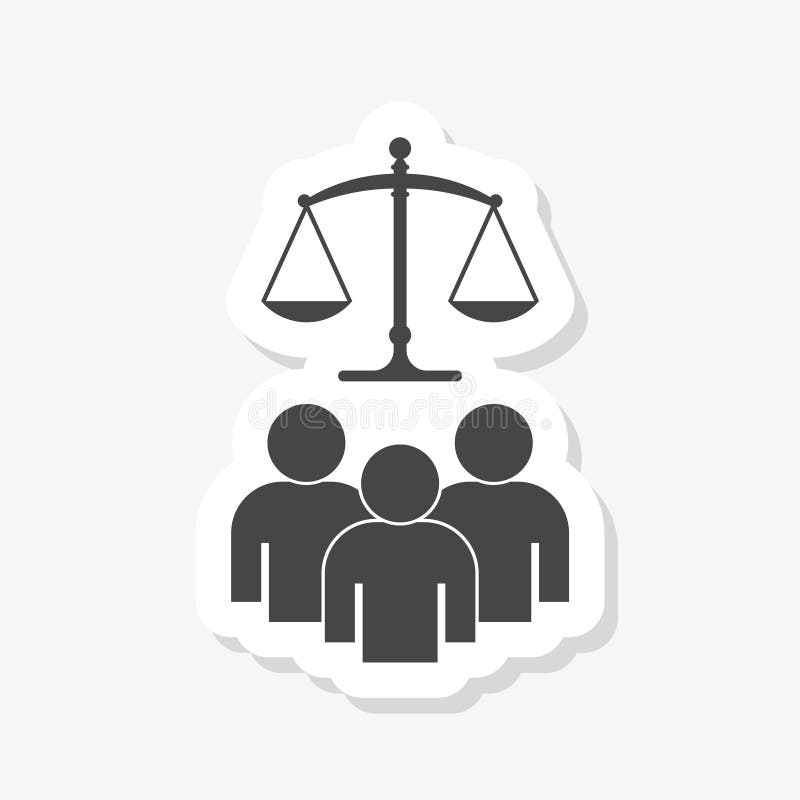Social Justice Concept or Class Action Lawsuit Sticker Icon Stock ...