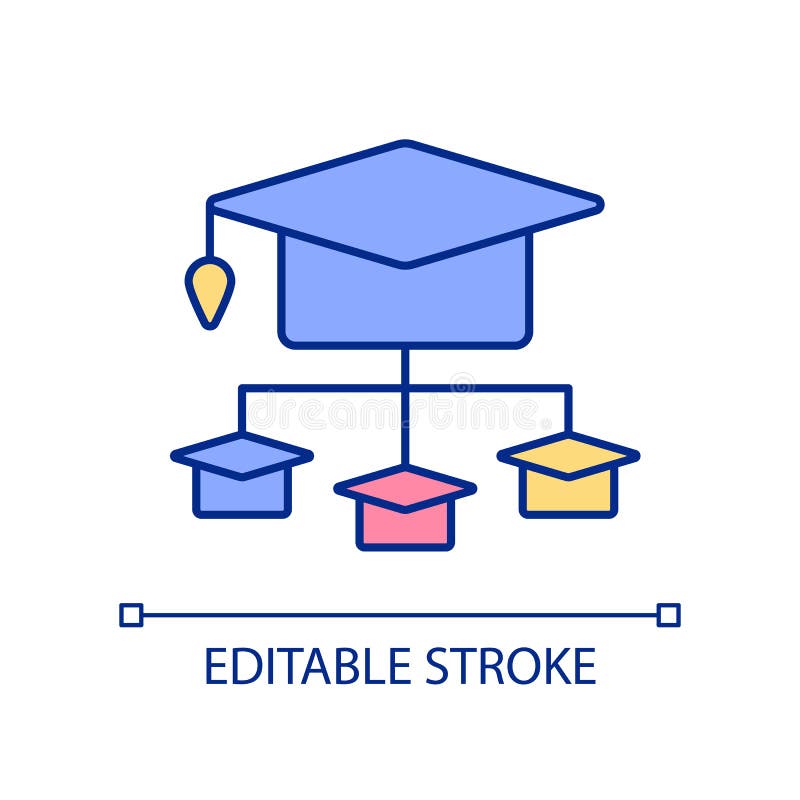 Social Learner RGB Color Icon Stock Vector - Illustration of logo, line ...
