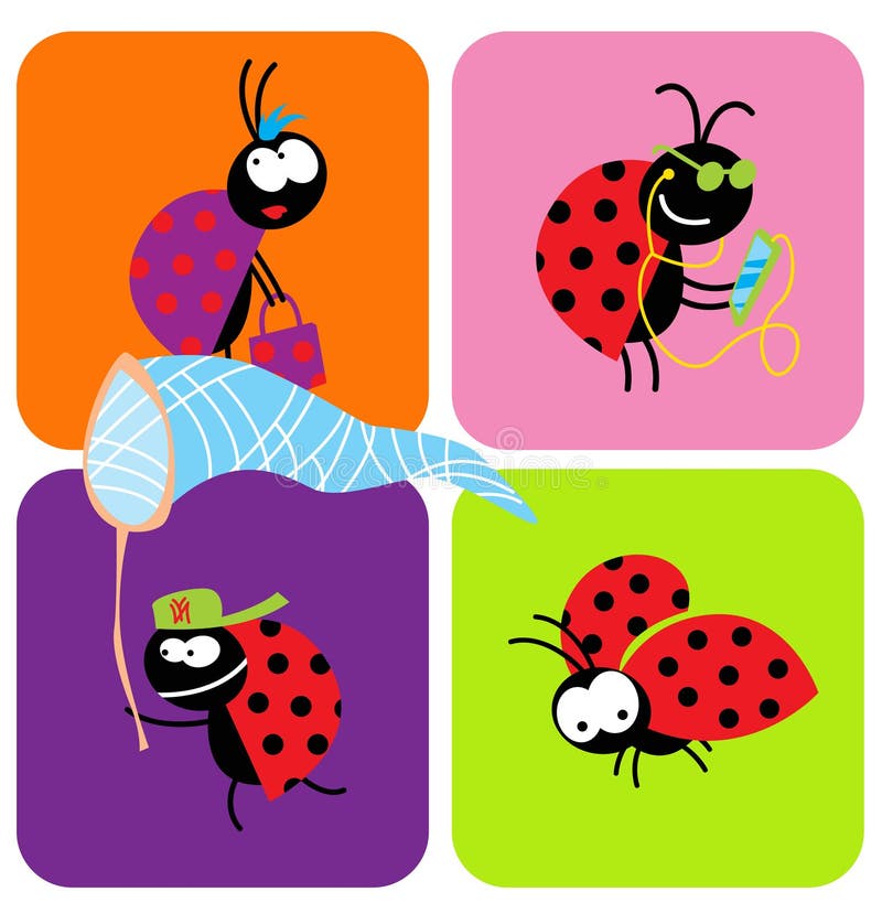 Social Life of Beetles. Comic Characters of Insects in Different ...