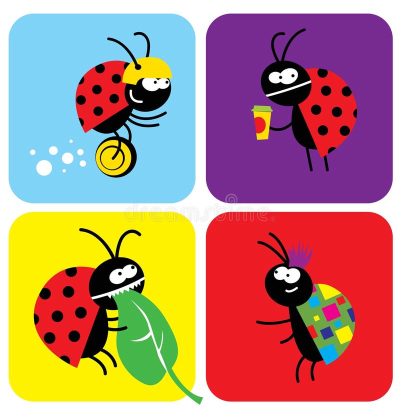 Social Life of Beetles. Comic Characters of Insects in Different ...