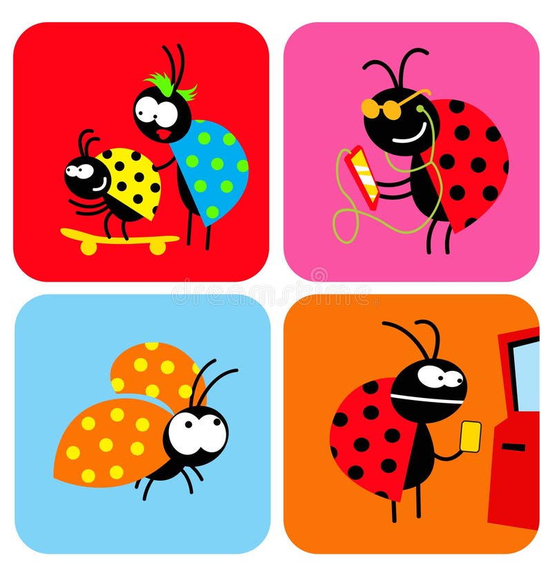 Social Life of Beetles. Comic Characters of Insects in Different ...