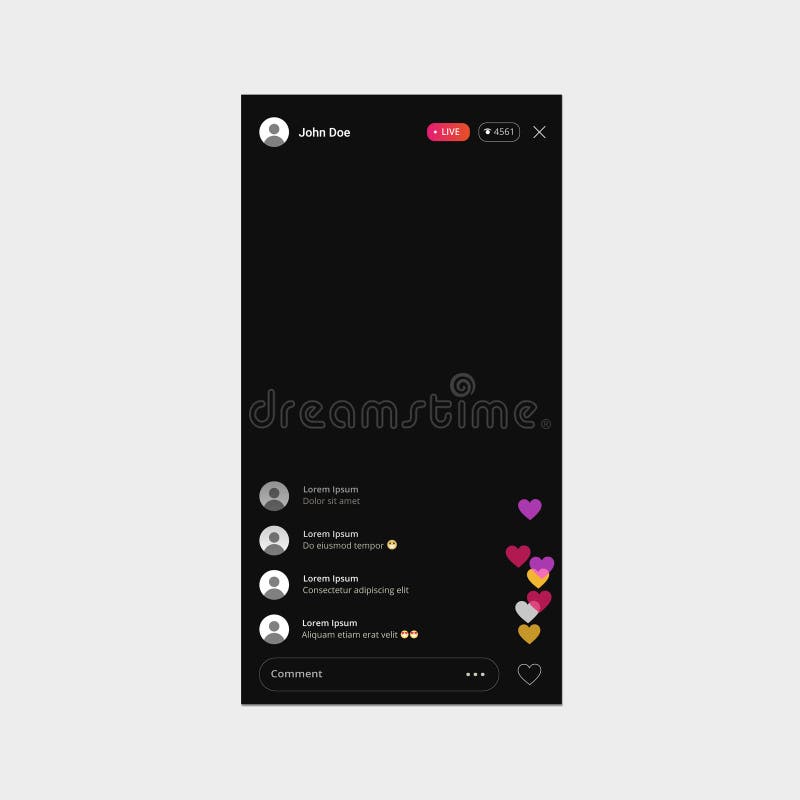 Social Live Stream Interface Isolated. Social Media Live Streaming ...