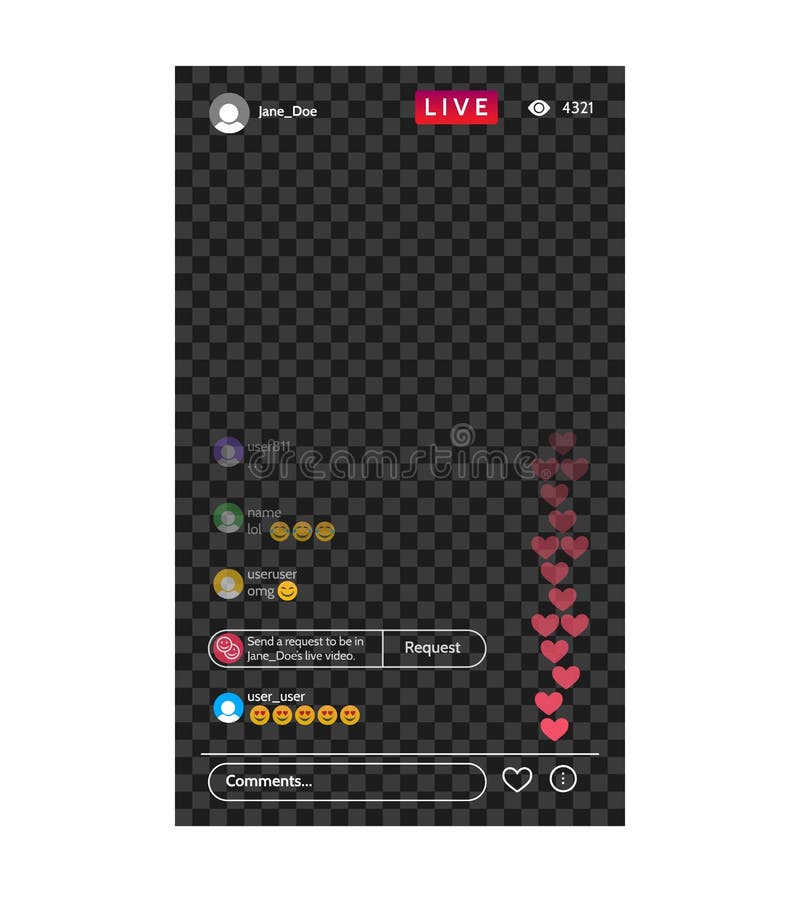 Social Live Stream Interface Stock Vector - Illustration of blank, live ...