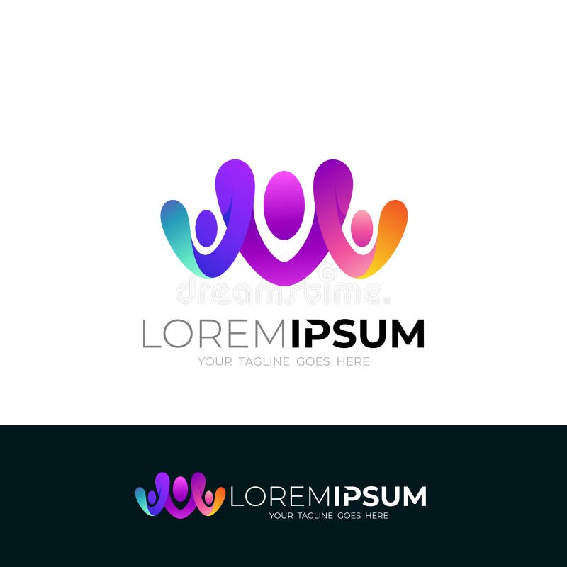 Social Logo with an Icon of People Holding Hands Stock Vector ...