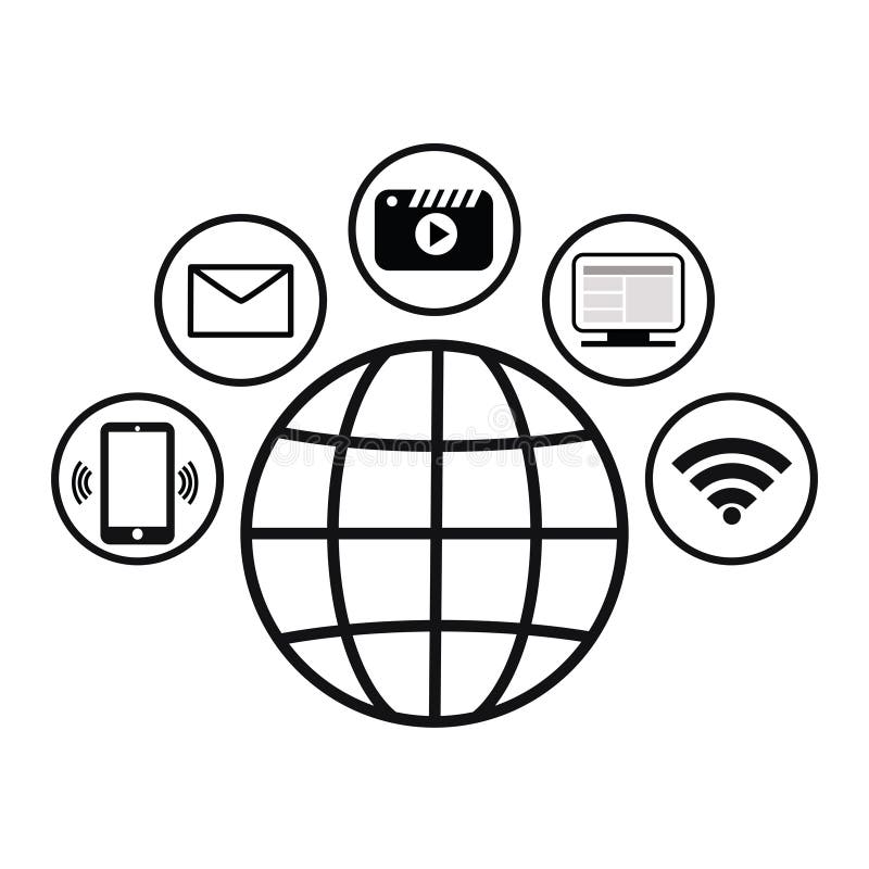 Social Media in the Globalization Stock Vector - Illustration of ...