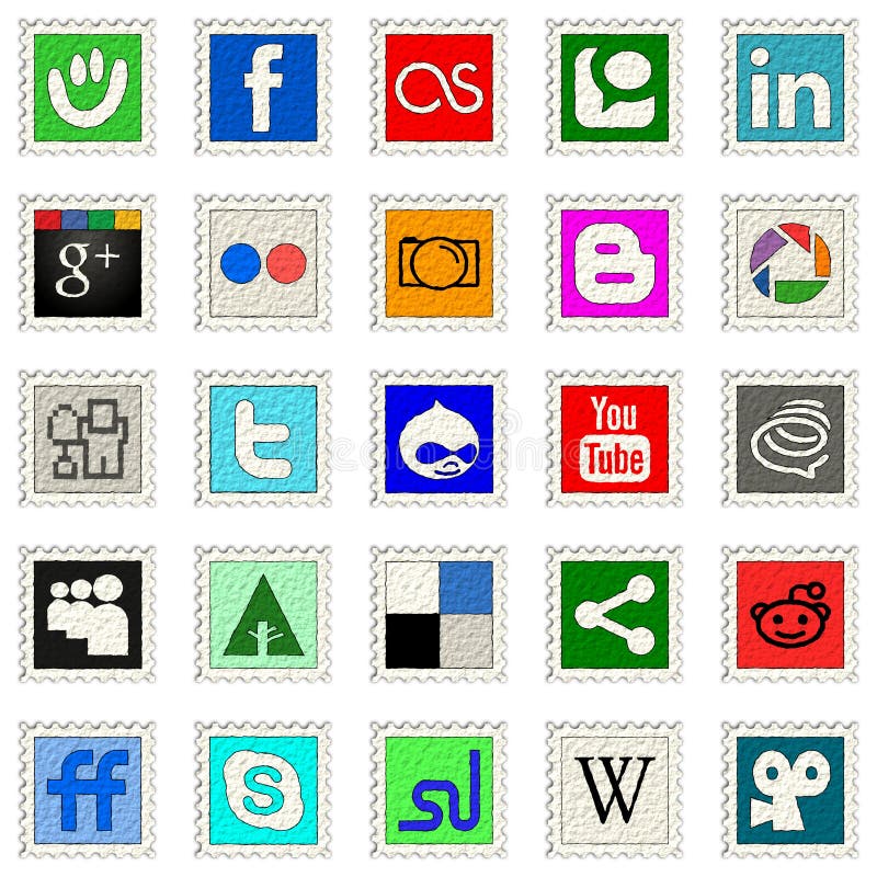 Social Media Square Icons (Set 2) Editorial Photo - Illustration of ...