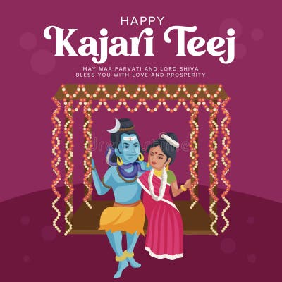 Happy Kajari Teej Banner Design Stock Vector - Illustration of india ...