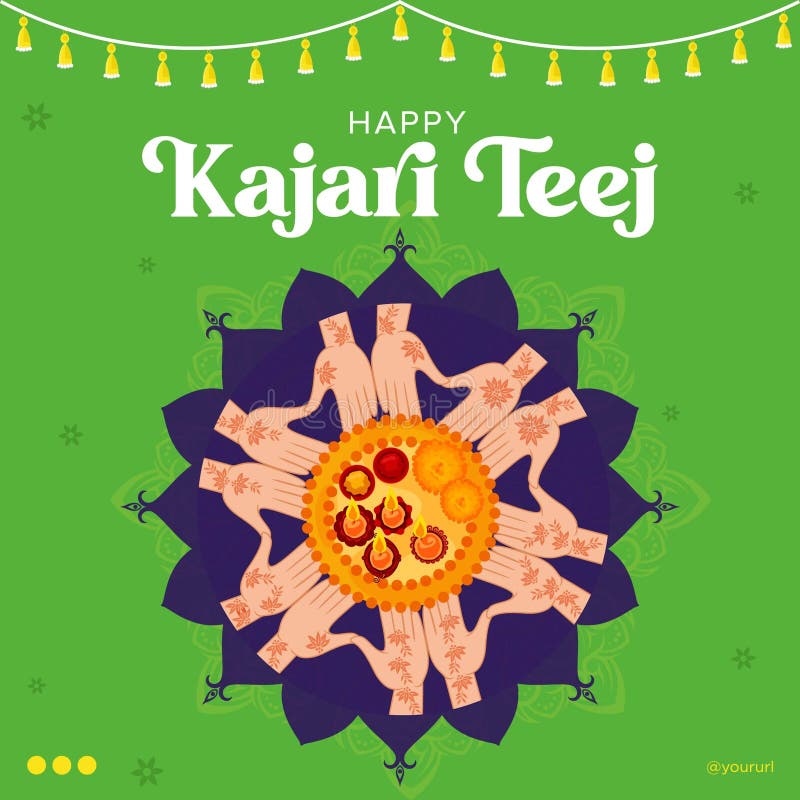Happy Kajari Teej Banner Design Stock Vector - Illustration of ...