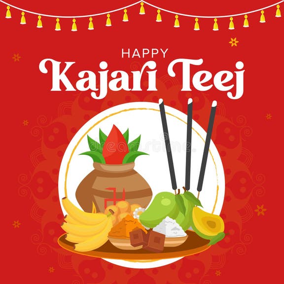 Happy Kajari Teej Banner Design Stock Vector - Illustration of dance ...