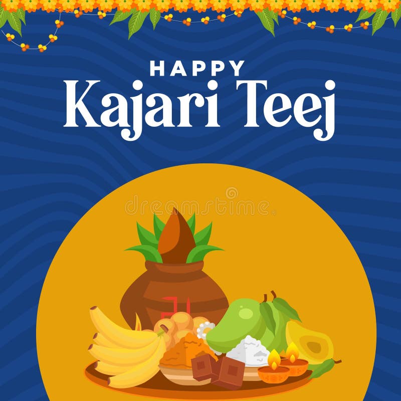 Happy Kajari Teej Banner Design Stock Vector - Illustration of india ...