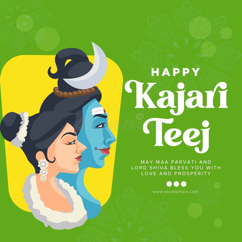 Happy Kajari Teej Banner Design Stock Vector - Illustration of india ...