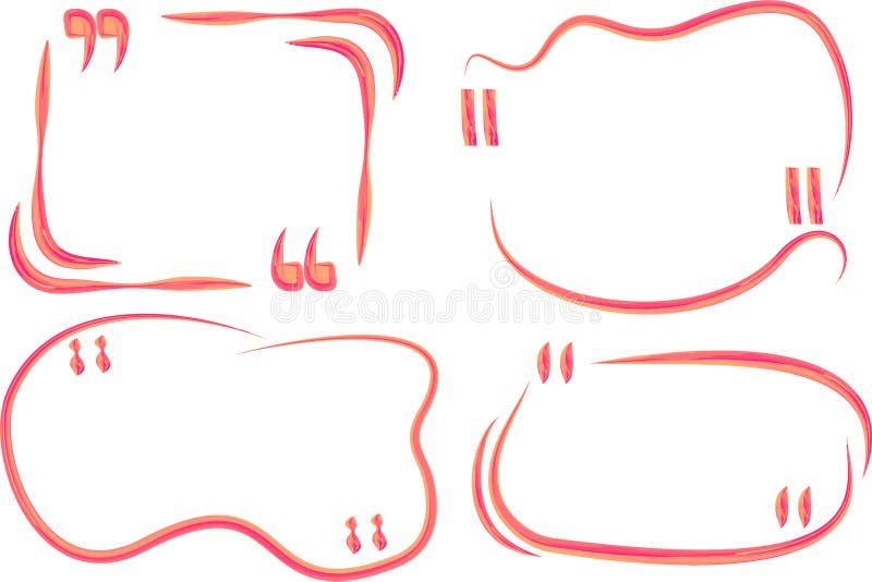 Red Colorful Quote Text Box Decorative Frames Set Stock Illustration ...