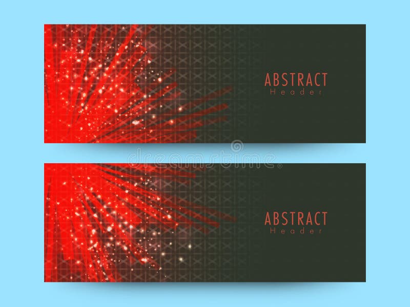 Social Media Abstract Banner or Header Design with Sparkling Rays on ...