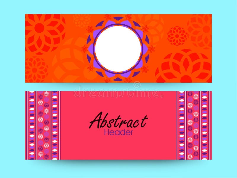 Social Media Abstract Banner or Header Design in Two Color Stock ...