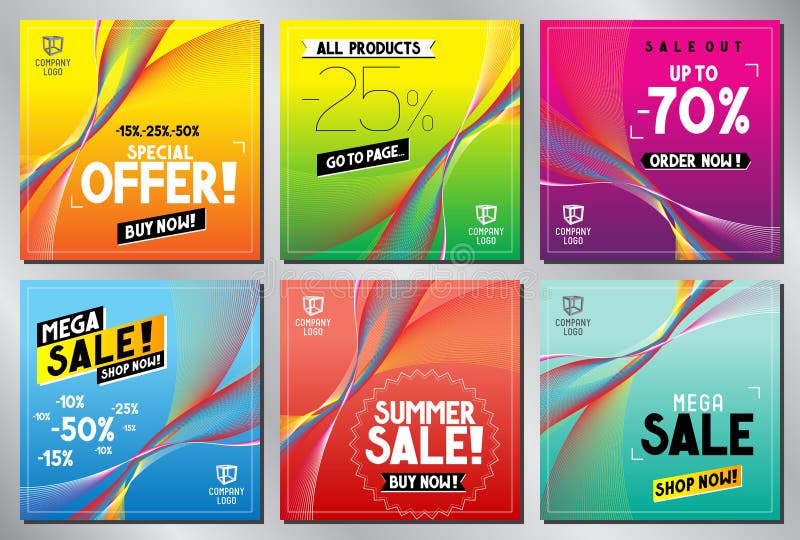 Social Media Advertisement, Sale Template - Vector Illustration Stock ...