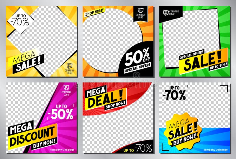 Social Media Advertisement - Sale Template - Vector Illustration Stock ...