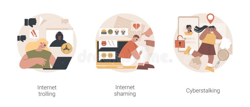 Social Media Aggressive Behavior Abstract Concept Vector Illustrations ...