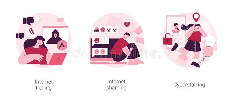 Social Media Aggressive Behavior Abstract Concept Vector Illustrations ...