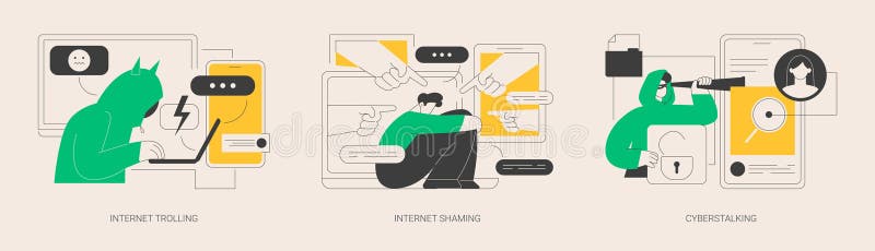 Social Media Aggressive Behavior Abstract Concept Vector Illustrations ...