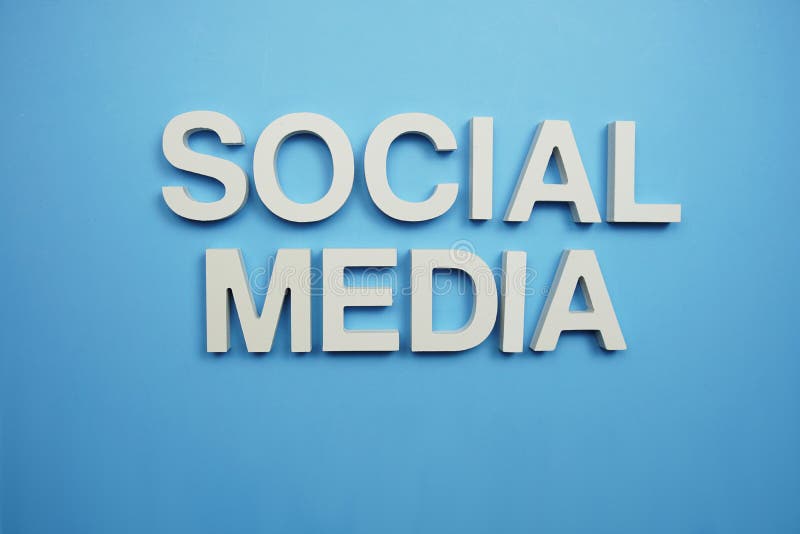 Social Media Alphabet Letters on Blue Background Stock Photo - Image of ...