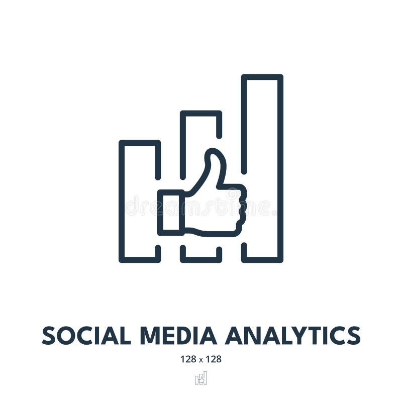 Social Media Analytics Icon. SMM, Analysis, Chart. Editable Stroke ...