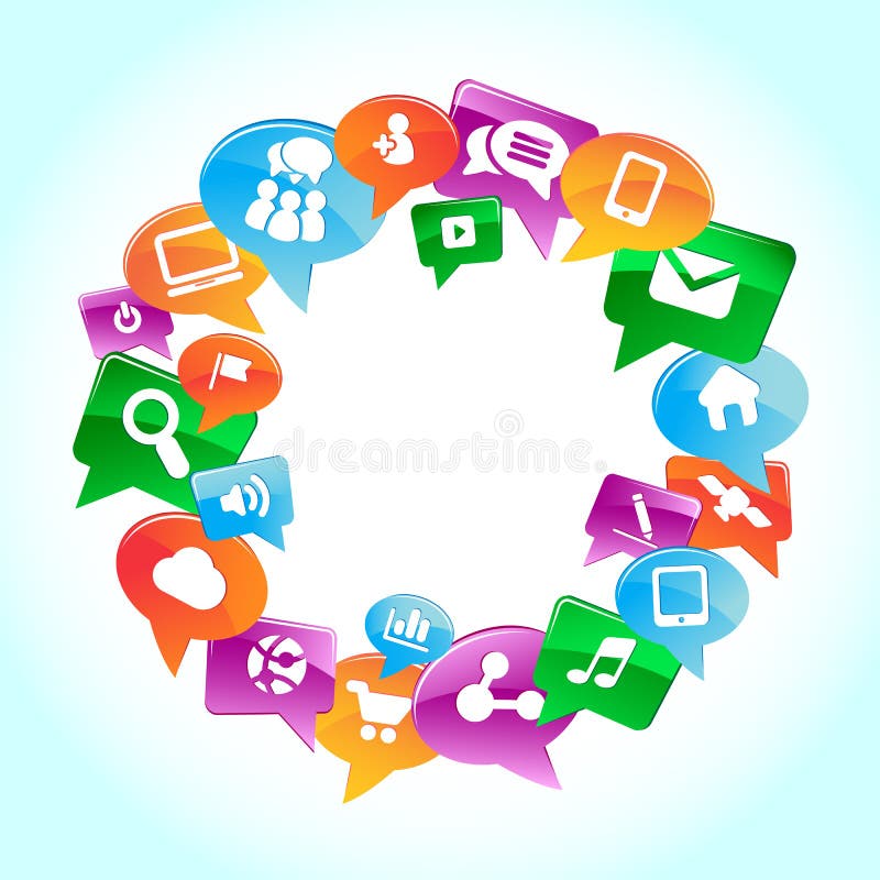Social Media, Background of the Icons Vector Stock Vector ...