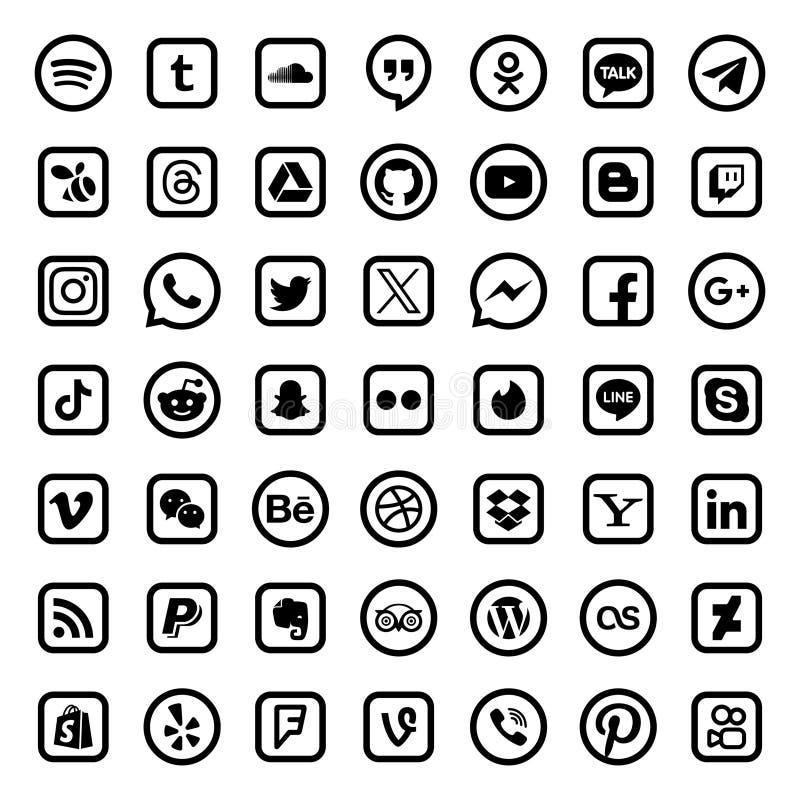 Social Media Badge Collection Stock Vector - Illustration of icon ...