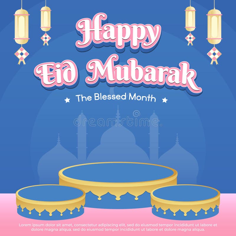 Social Media Banner Eid Mubarak Eid Theme Stock Vector - Illustration ...