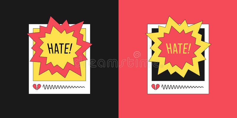 Social Media Banner with Explosion and Heading Hate. Abstract Post ...