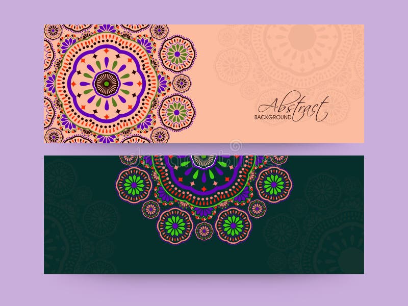Social Media Banner or Header Design with Abstract Mandala Pattern in ...