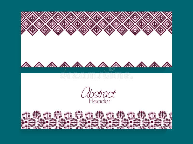 Social Media Banner or Header Design with Abstract Pattern in Two ...