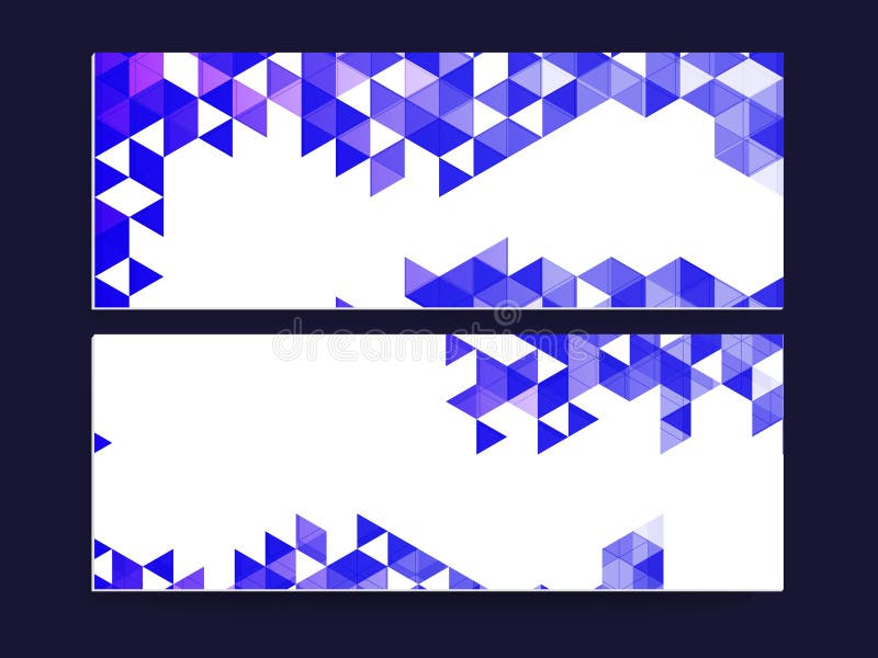 Social Media Banner or Header Design with Abstract Triangles Pattern ...