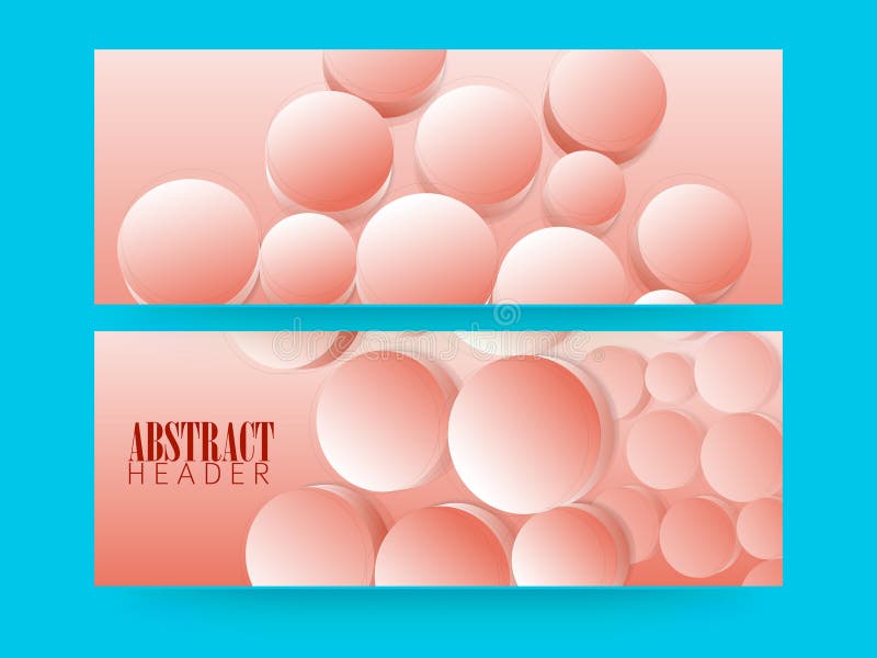 Social Media Banner or Header Design Set with Abstract Circles Stock ...