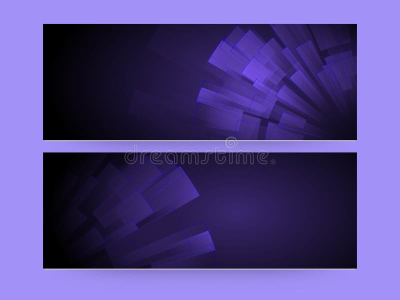 Social Media Banner or Header Design Set with Abstract Geometric ...