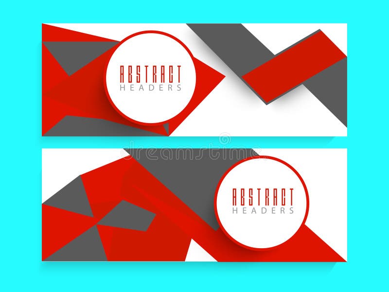 Social Media Banner or Header Design Set with Abstract Geometric Stock ...