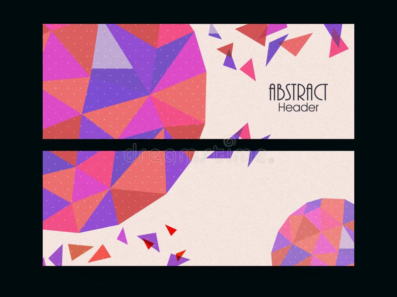 Social Media Banner or Header Design Set in Abstract Geometric Stock ...