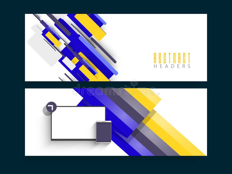 Social Media Banner or Header Design Set in Abstract Stock Illustration ...