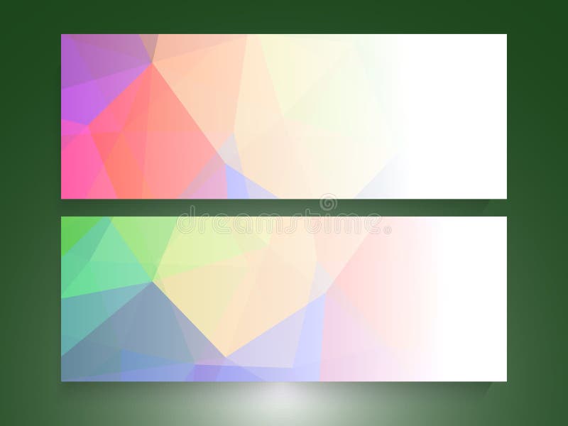 Social Media Banner or Header Design Set in Colorful Abstract Stock ...