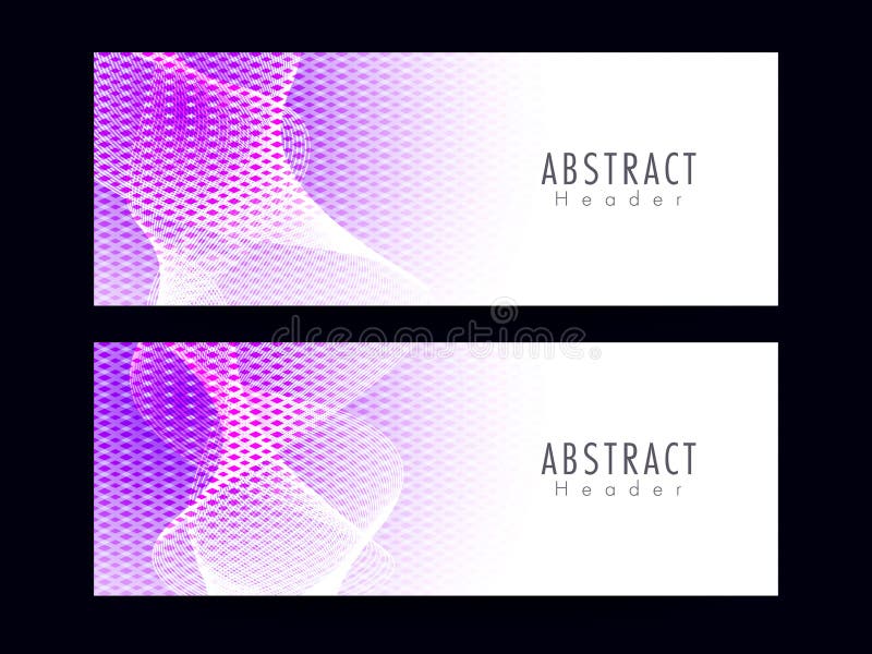 Social Media Banner or Header Design Set in Purple and White Abstract ...