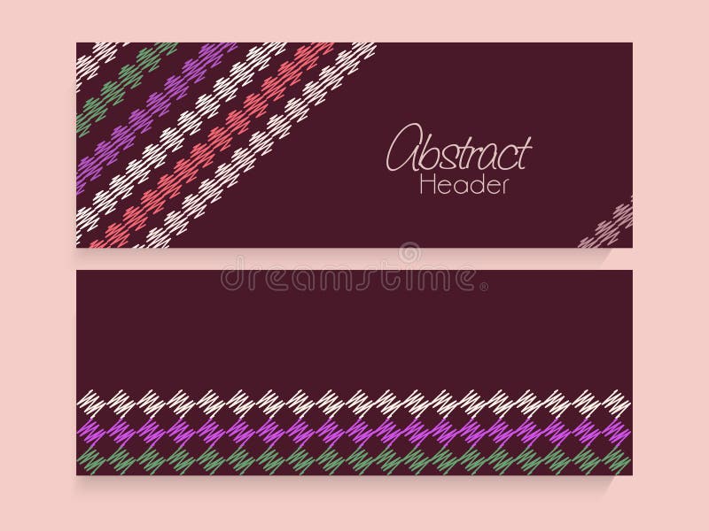 Social Media Banner or Header Design Set in Scribble Stock Illustration ...