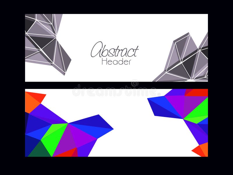 Social Media Banner or Header Set in Abstract Geometric Stock ...