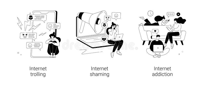 Social Media Behavior Abstract Concept Vector Illustrations. Stock ...