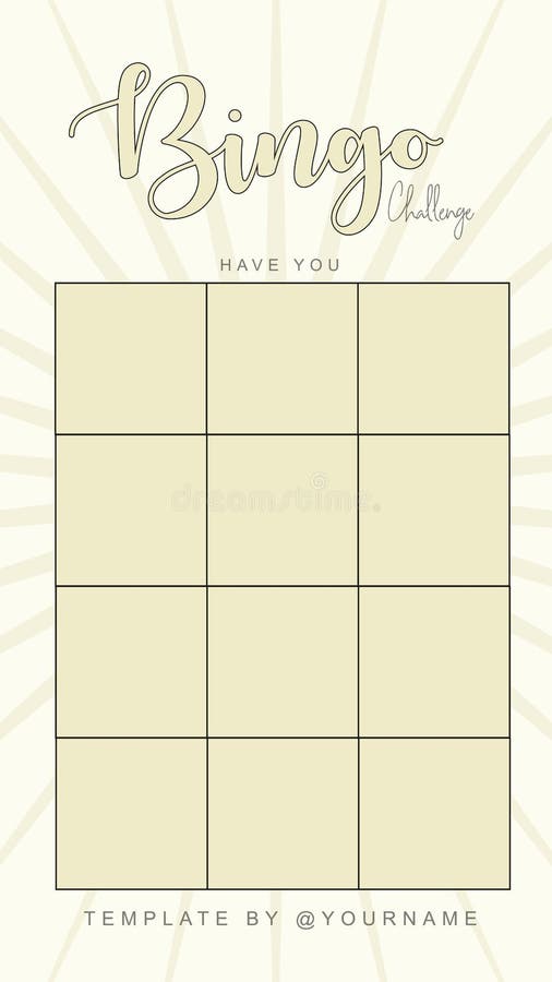 Social Media Bingo Challenge Template Stock Vector - Illustration of ...