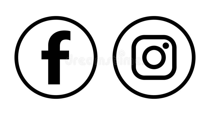 Instagram and Facebook Logo in Black Color. Editorial Image ...