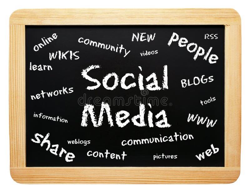 Social media board stock image. Image of wooden, notice - 18558719
