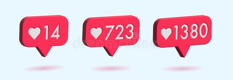 Social Media Bubble. LIkes Counter 3d. Likes Number. Likes Bubble ...