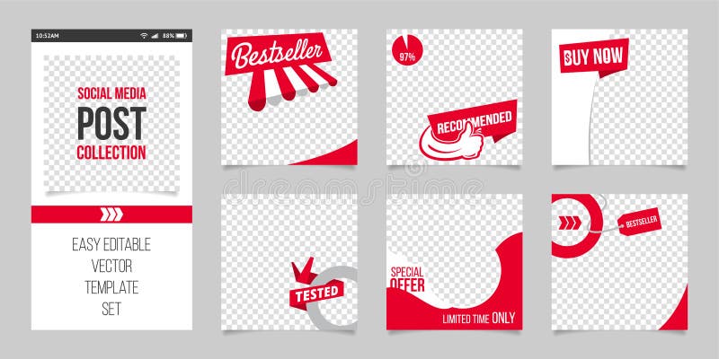 Social Media Business Banner Set, Easy Editable Layered Vector Stock ...