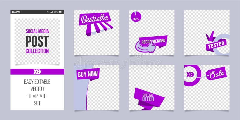 Social Media Business Banner Set, Easy Editable Layered Vector Stock ...