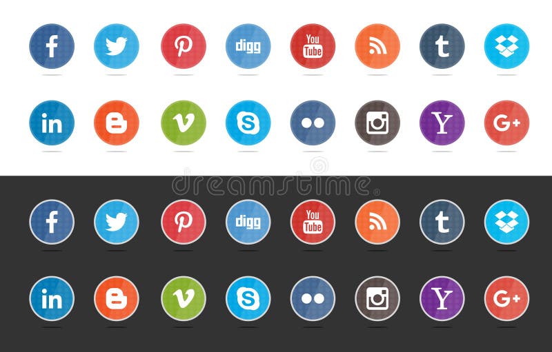 Social Media Button & Icon Editorial Photo - Illustration of icons ...