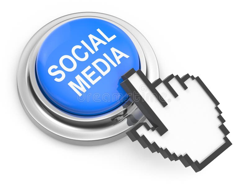 Social Media Button with Hand Cursor Stock Illustration - Illustration ... Social Media Button with Hand Cursor Stock Illustration - Illustration ...